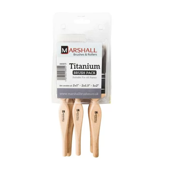 Titanium 5pc Brush Set for Emulsion and Gloss - Marshall Brushes & Rollers
